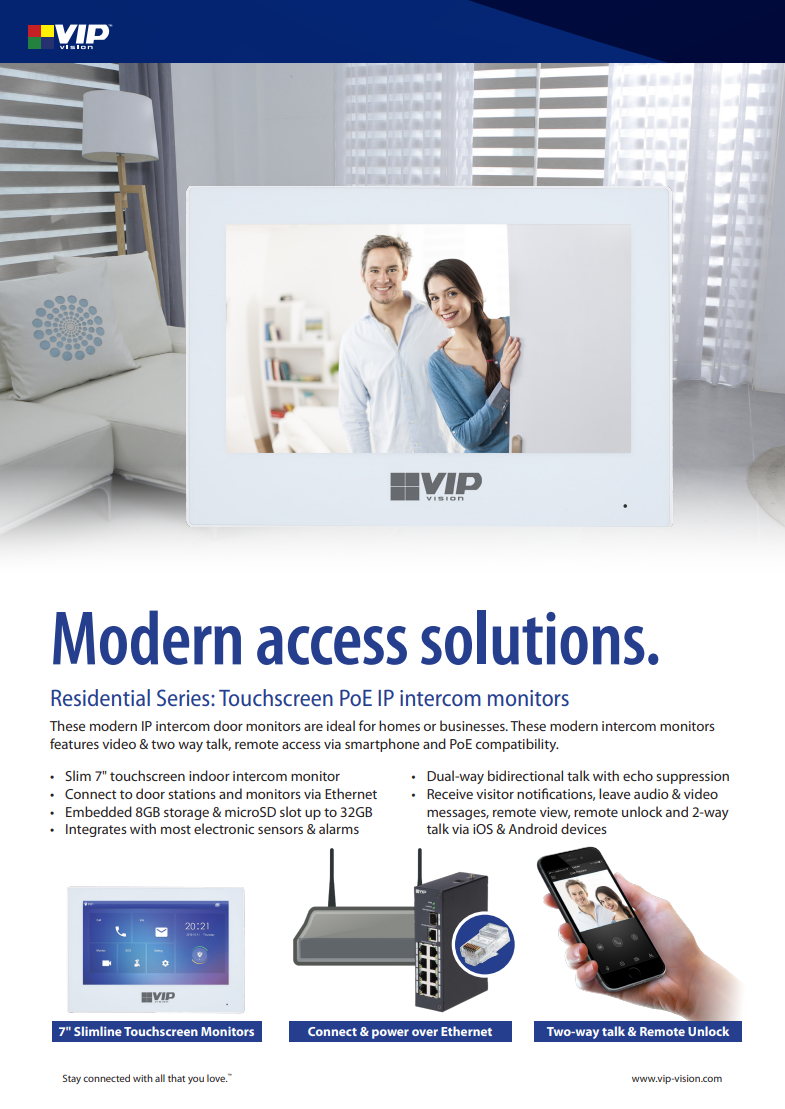 VIP Vision Complete Premium Video IP Intercom Kit Flush Mounted Door Station - INTIPRKITG-P